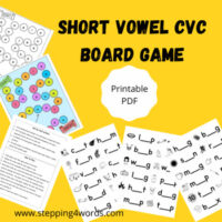 CVC Short Vowel Board Game - Stepping 4words